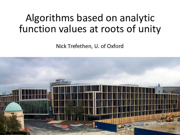 Pdf 2013 Algorithms Based On Analytic Function Values At Roots Of Unity