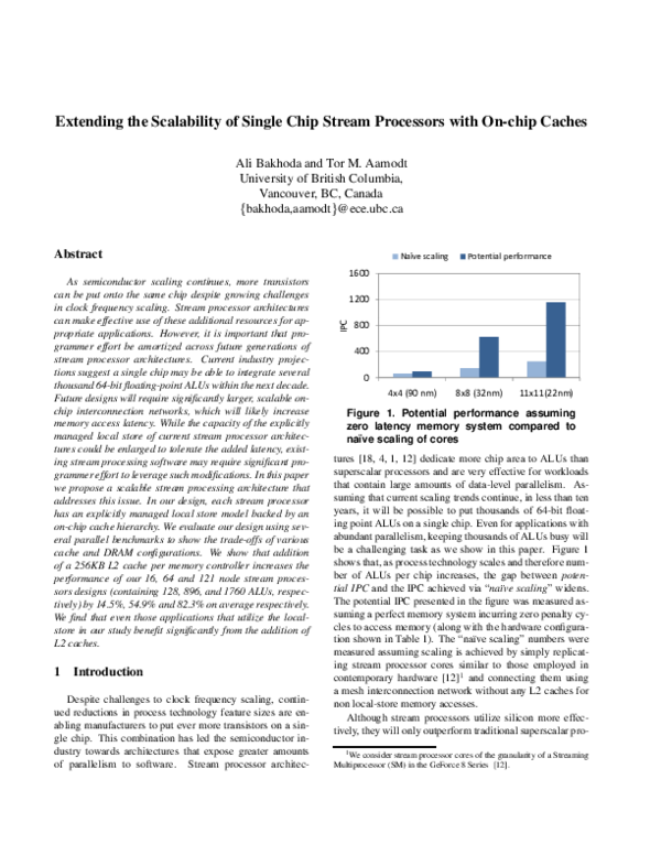 (PDF) Extending the Scalability of Single Chip Stream Processors with On-chip Caches