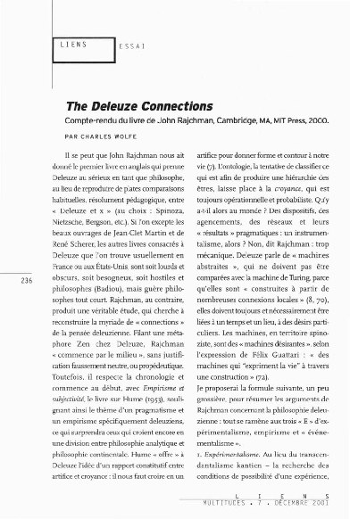 (PDF) review of J. Rajchman, The Deleuze Connections (MIT, 2000)