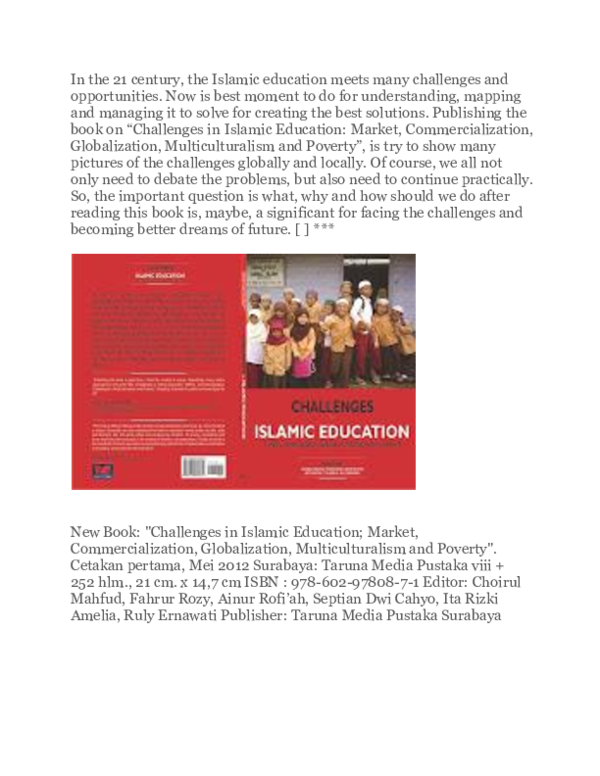 (DOC) Challenges in Islamic Education