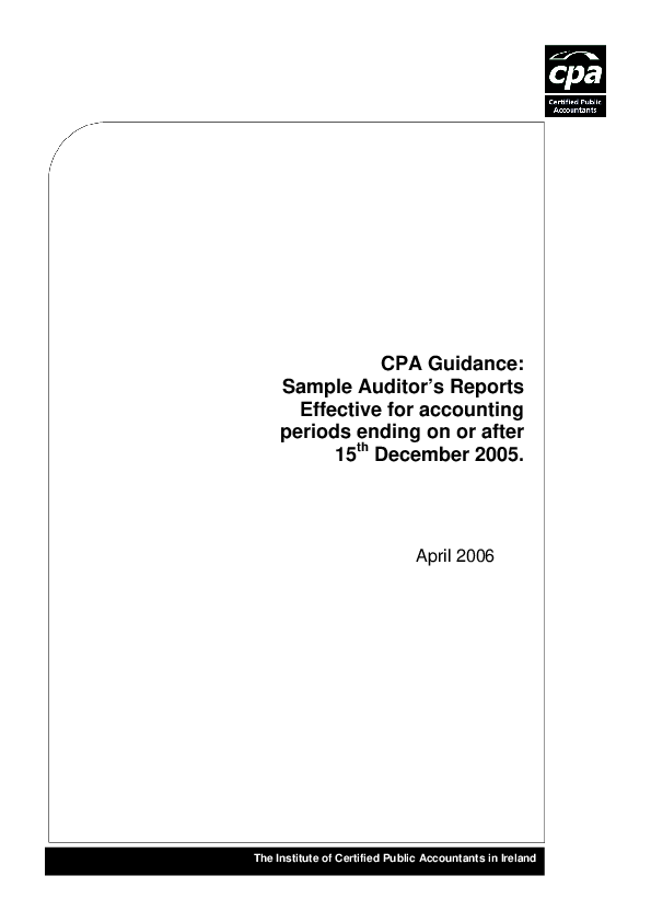 (PDF) CPA Guidance: Sample Auditor’s Reports Effective for accounting