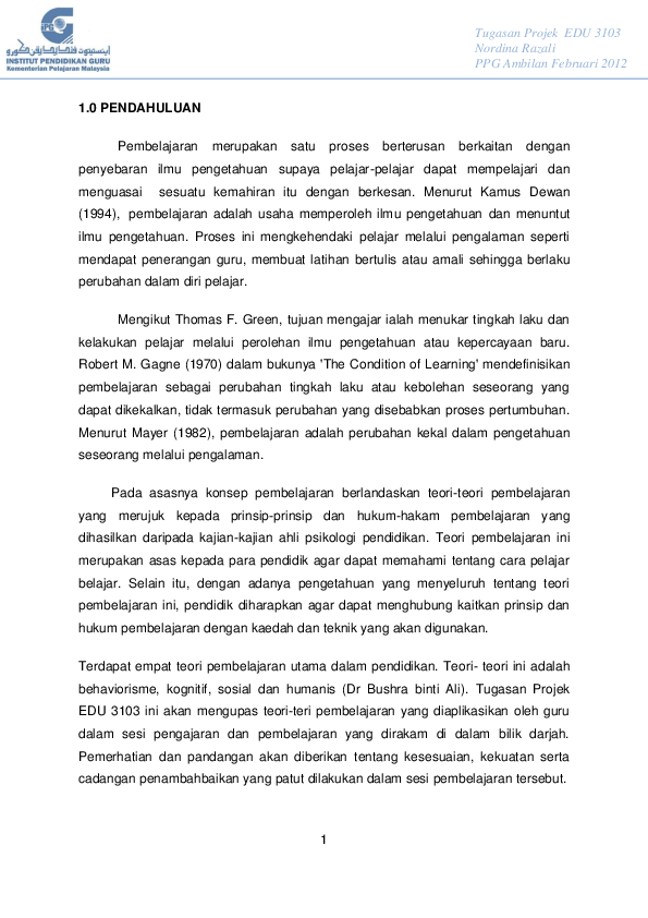 (DOC) TUGASAN PROJEK EDU 3103