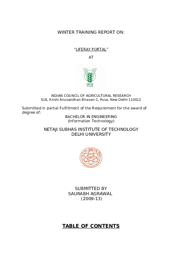 (DOC) PRACTICAL TRAINING REPORT