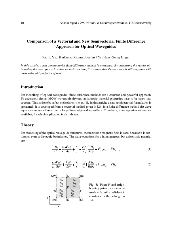 (PDF) Comparison of a Vectorial and New Semivectorial Finite Difference Approach for Optical ...