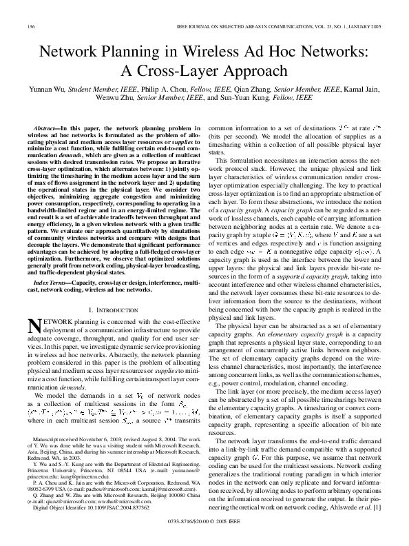 (PDF) Cross-Layer Optimization in Ad Hoc Networks