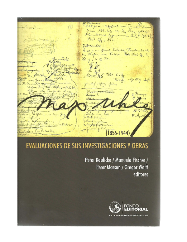 (PDF) El legado de Max Uhle en la arqueología de Arica
