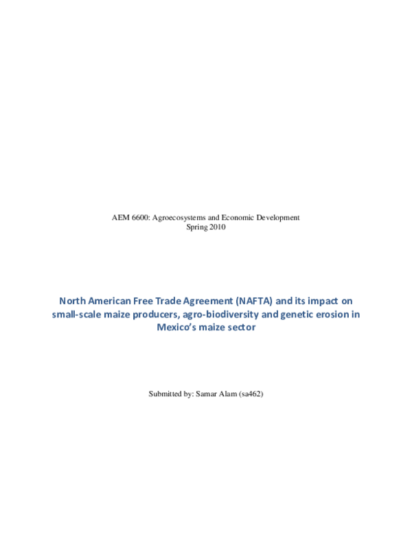 (DOC) Agro Ecosystems Final Research Paper Samar Deen