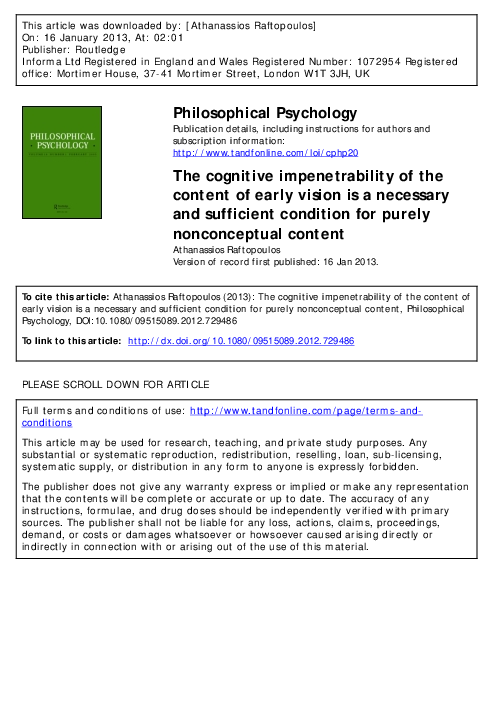 (PDF) The cognitive impenetrability of the content of early vision is a ...