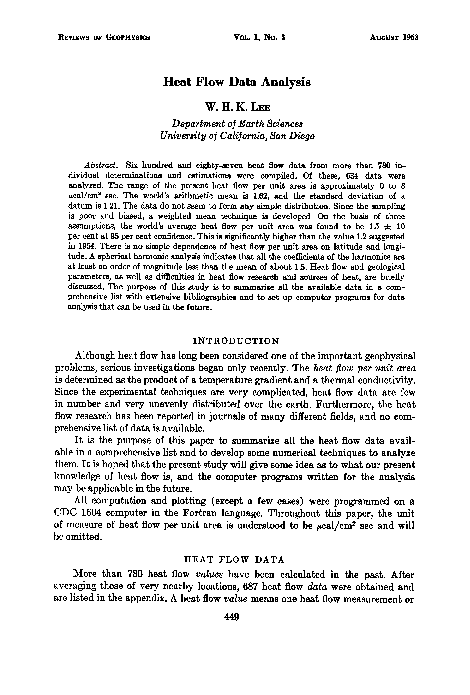 (PDF) Heat flow of earth