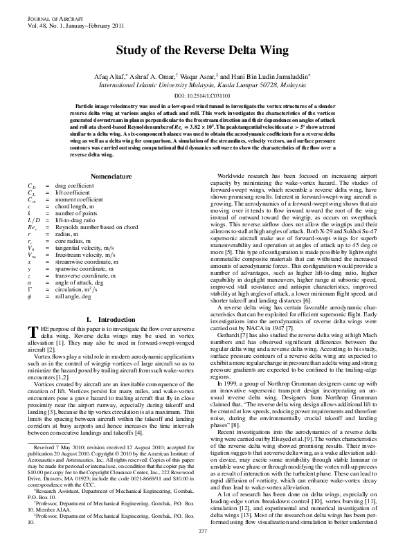 (PDF) Study of the Reverse Delta Wing