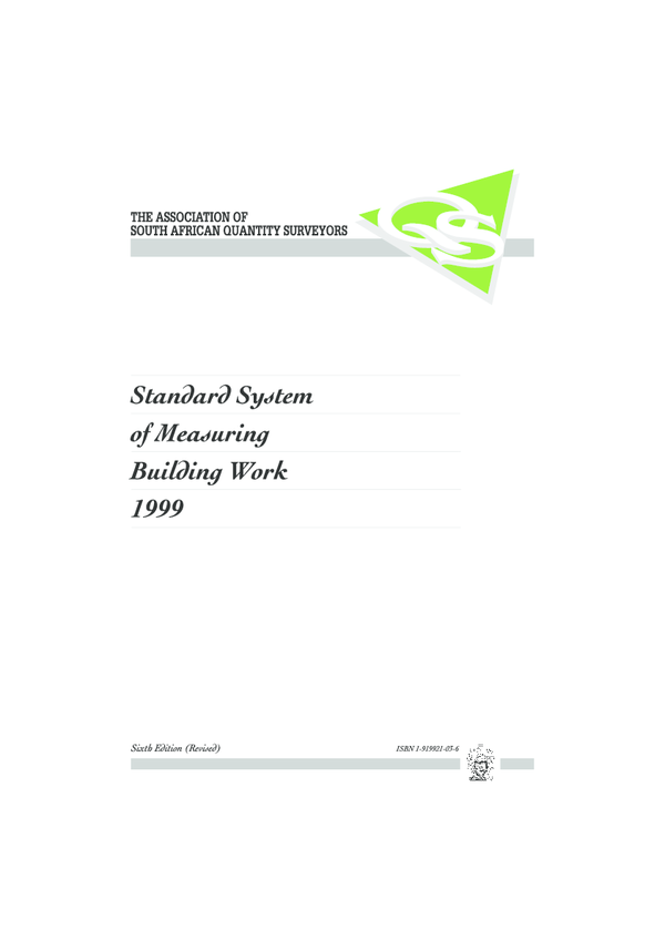 (PDF) STANDARD SYSTEM OF MEASURING BUILDING WORK (SIXTH EDITION ...