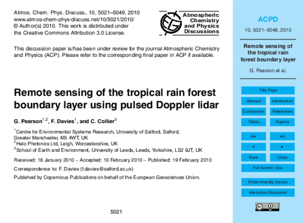 (PDF) Remote sensing of the tropical rain forest boundary layer using ...