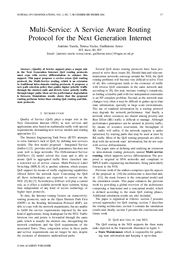 (PDF) Multi-Service: A Service Aware Routing Protocol for the Next ...