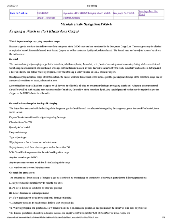 (PDF) Watch Bridge Team work Weather Routeing Maintain a Safe ...