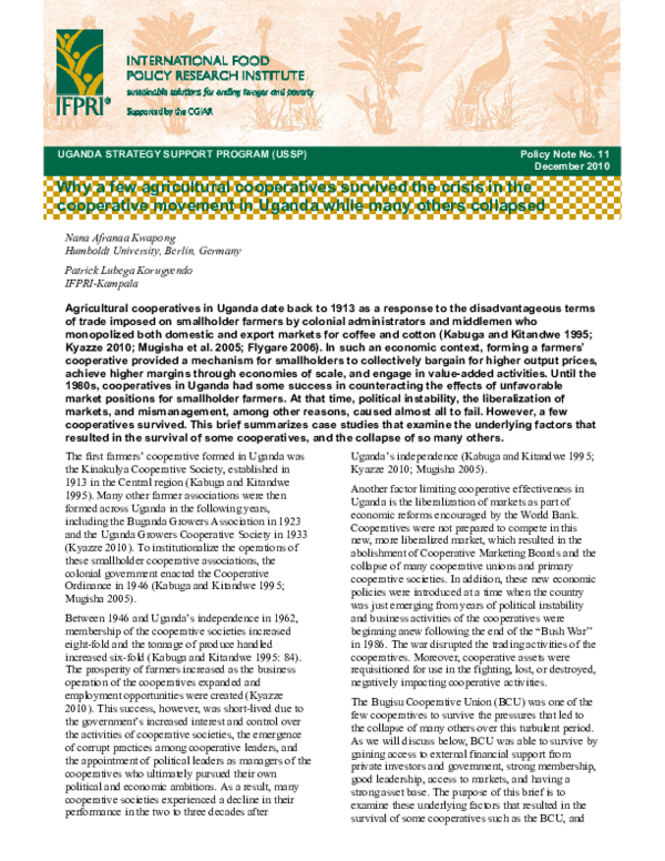 (PDF) Emerging LessonsPLAN FOR MODERNISATION OF AGRICULTURE (PMA ...
