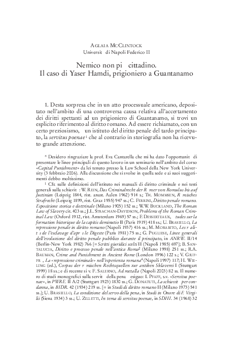 (PDF) Nemico non più cittadino. Il caso di Yaser Hamdi, prigioniero a ...
