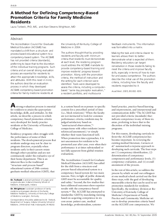 (PDF) A method for defining competency based promotion criteria for ...