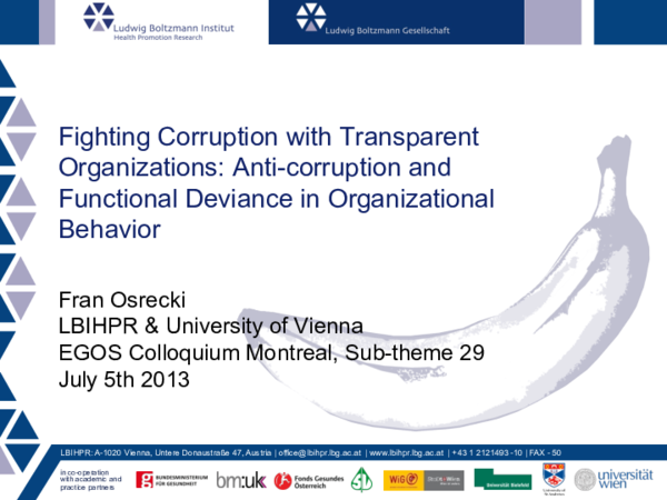(PDF) Fighting Corruption with Transparent Organizations