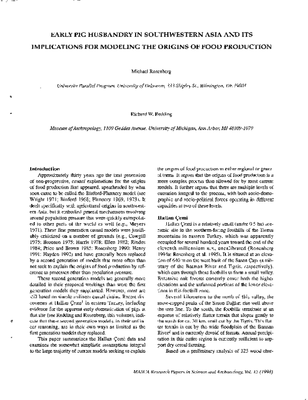 (PDF) Early pig husbandry in southwest Asia and its implications for ...