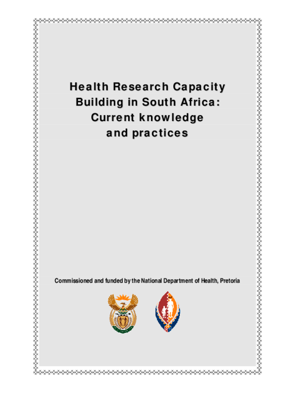 (PDF) Health Research Capacity Building in South Africa: Current knowledge and practices
