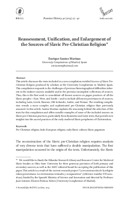 (PDF) Reassessment, Unification, and Enlargement of the Sources of ...