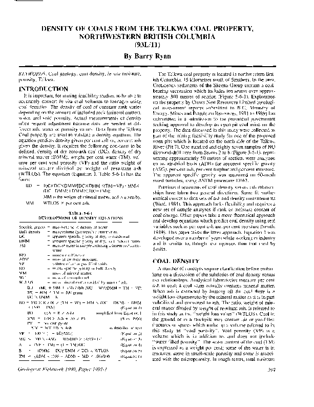 (PDF) Density of coal and ash