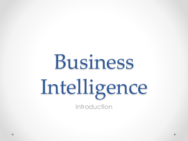 (PPT) Business Intelligence Intro 1