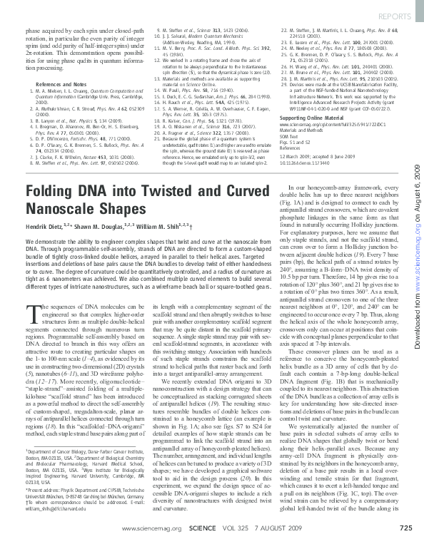 (PDF) Folding DNA into Twisted and Curved Nanoscale Shapes