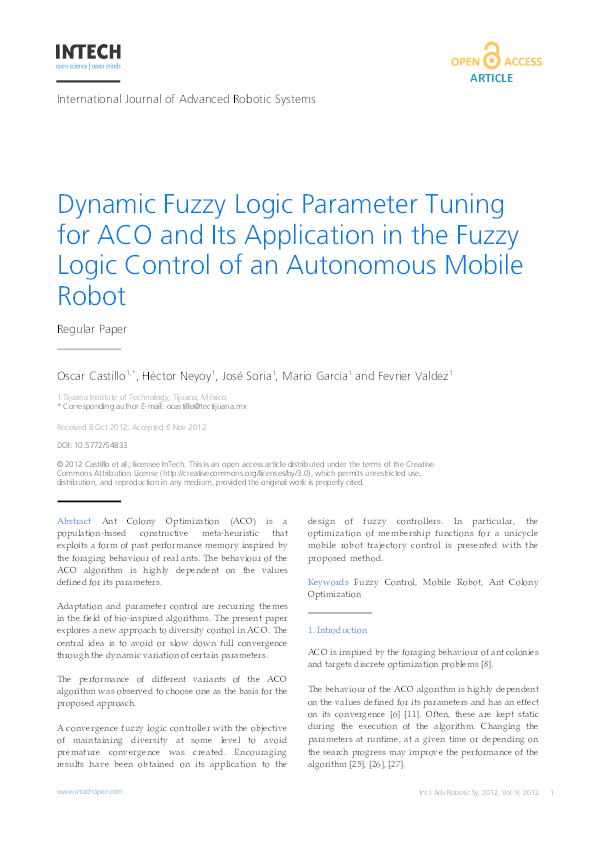 (PDF) Dynamic Fuzzy Logic Parameter Tuning