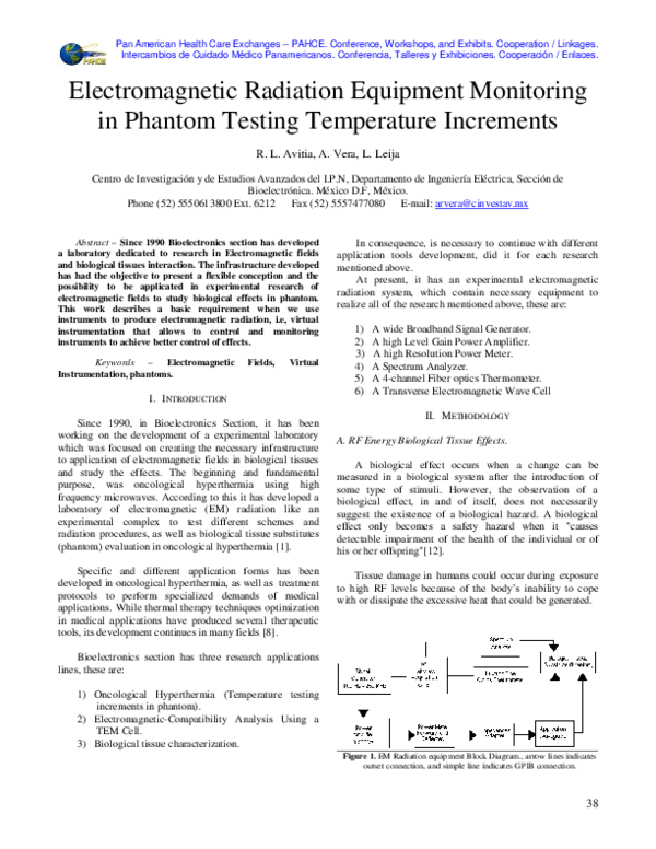 (PDF) Electromagnetic Radiation Equipment Monitoring in Phantom Testing ...
