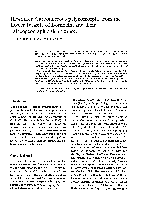 (PDF) Reworked Carboniferous palynomorphs from the Lower Jurassic of ...