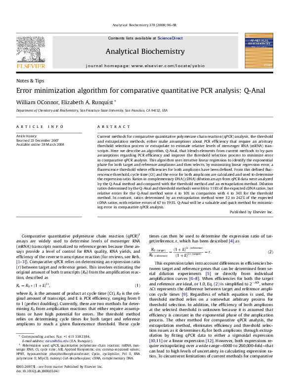 Pdf Notes And Tips Error Minimization Algorithm For Comparative