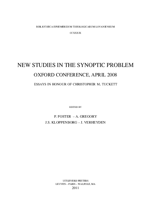 (PDF) The Longer Gospel of Mark and the Synoptic Problem
