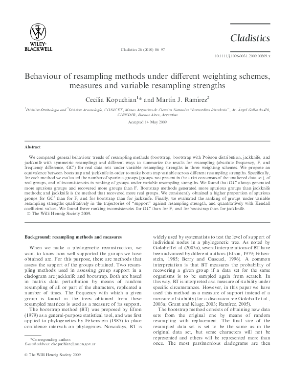 Pdf Behaviour Of Resampling Methods Under Different Weighting Schemes