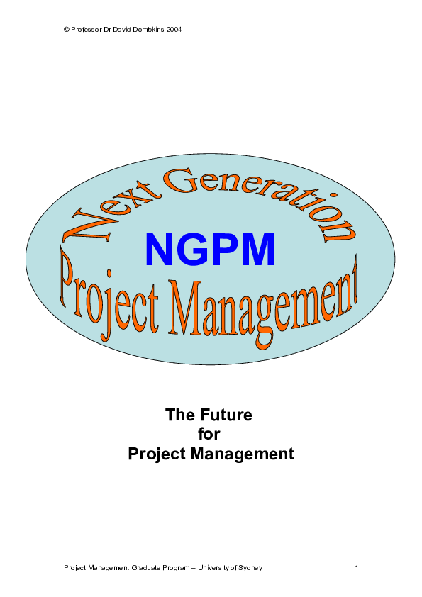 (DOC) Next Generation Project Management