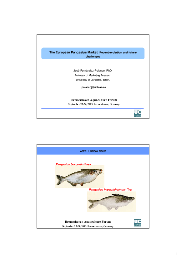 The European pangasius market. Recent evolution and future challenges ...