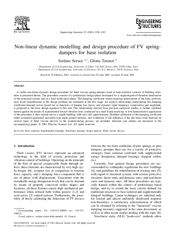 Pdf Non Linear Dynamic Modelling And Design Procedure Of Fv Spring