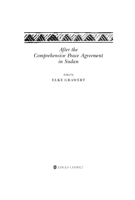 (PDF) After the Comprehensive Peace Agreement in Sudan Edited by