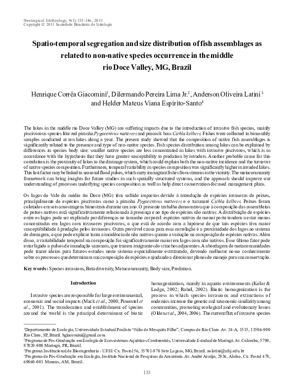 (PDF) Spatio-temporal segregation and size distribution of fish ...