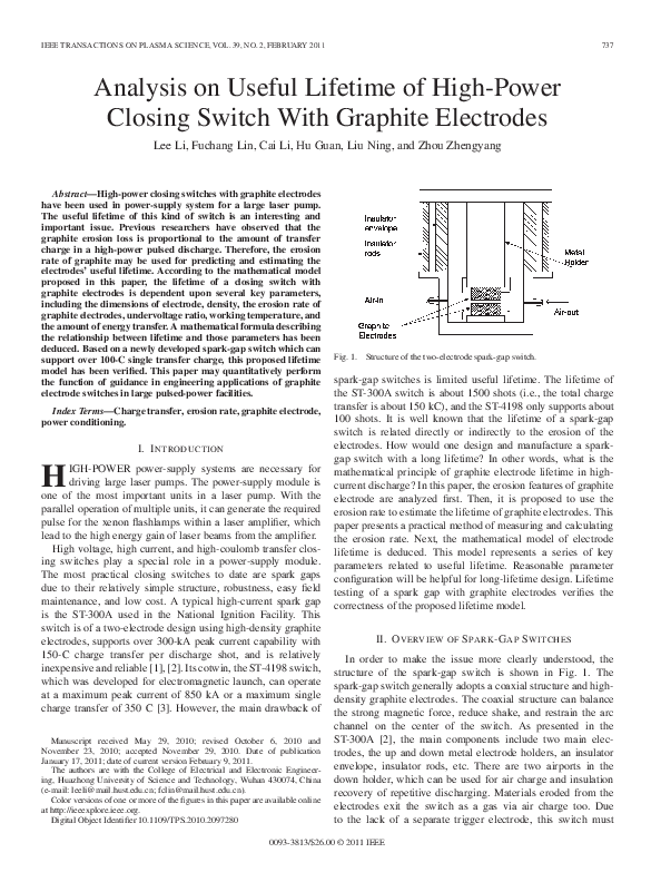 (PDF) Analysis on Useful Lifetime of High-Power Closing Switch With ...