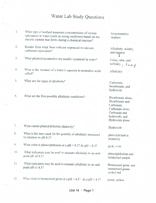 (PDF) Water lab study
