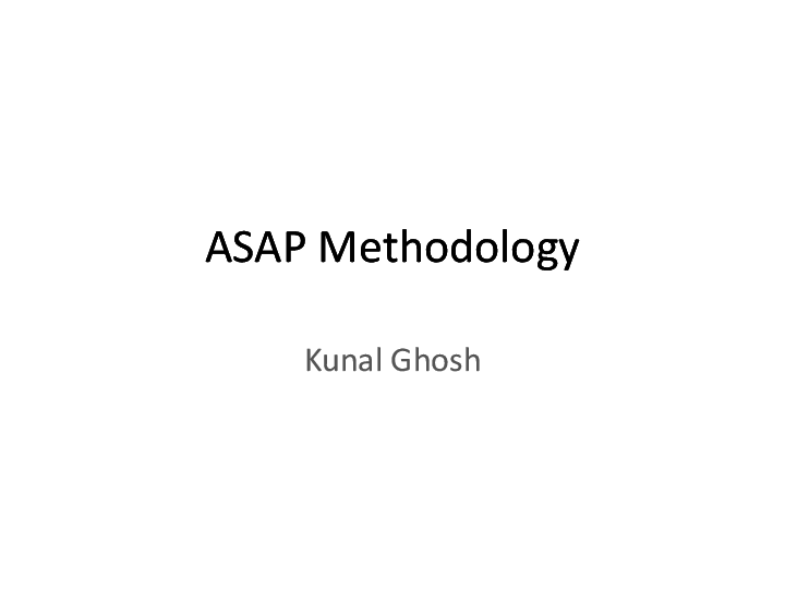(PPT) ASAP Methodology