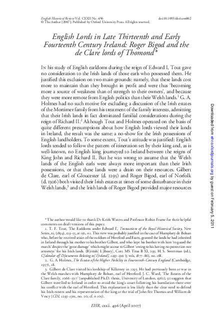 (PDF) English Lords in Late Thirteenth and Early Fourteenth Century ...