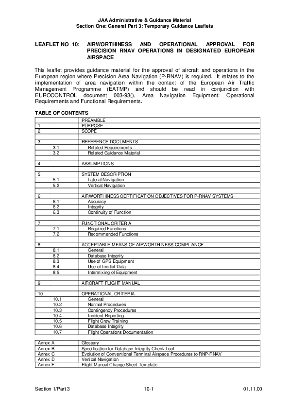 (PDF) Tgl-10-jaa AIRWORTHINESS AND OPERATIONAL APPROVAL FOR PRECISION ...