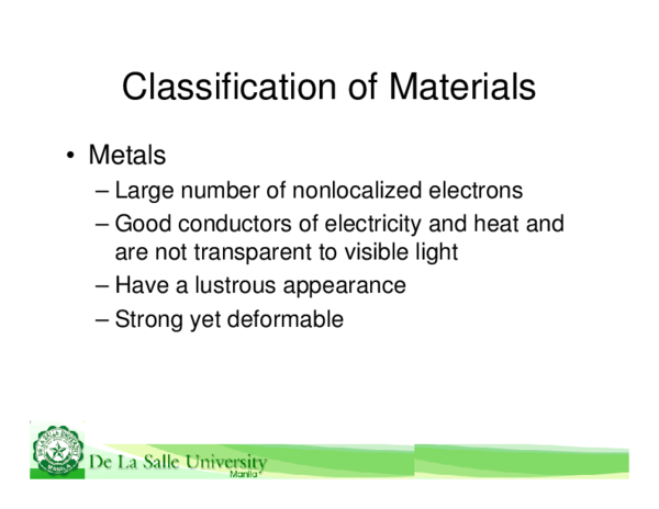 (PDF) Classification of Materials
