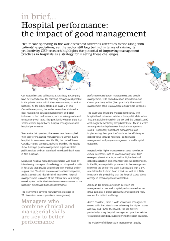 (PDF) In brief: Hospital performance: the impact of good management