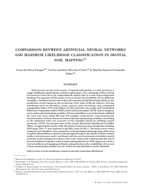 Pdf Comparison Between Artificial Neural Networks And Maximum