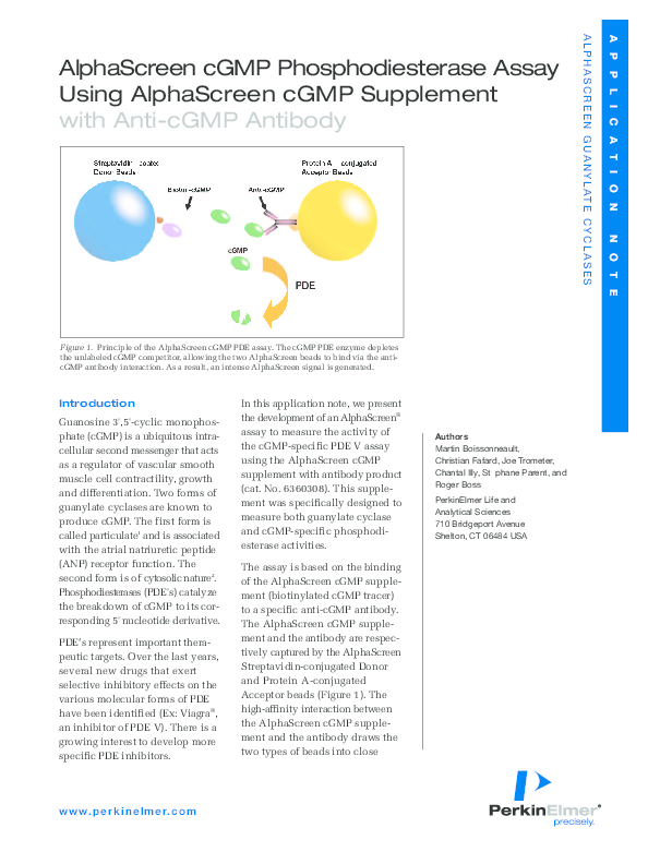 (PDF) AlphaScreen cGMP Phosphodiesterase Assay Using AlphaScreen cGMP ...