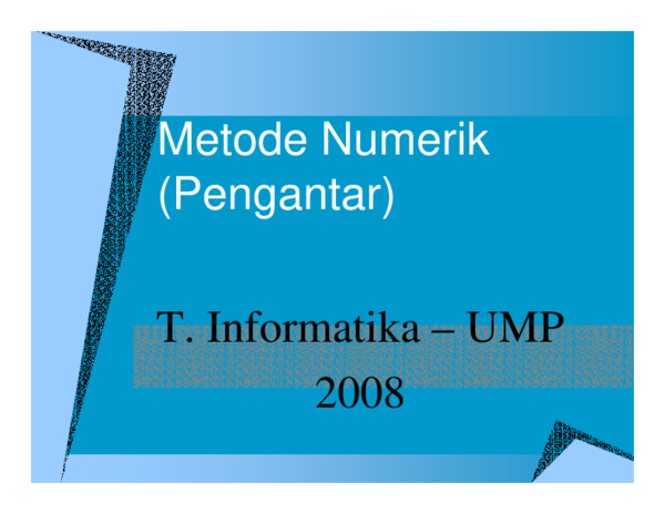 (PDF) Metode Numerik (Pengantar)