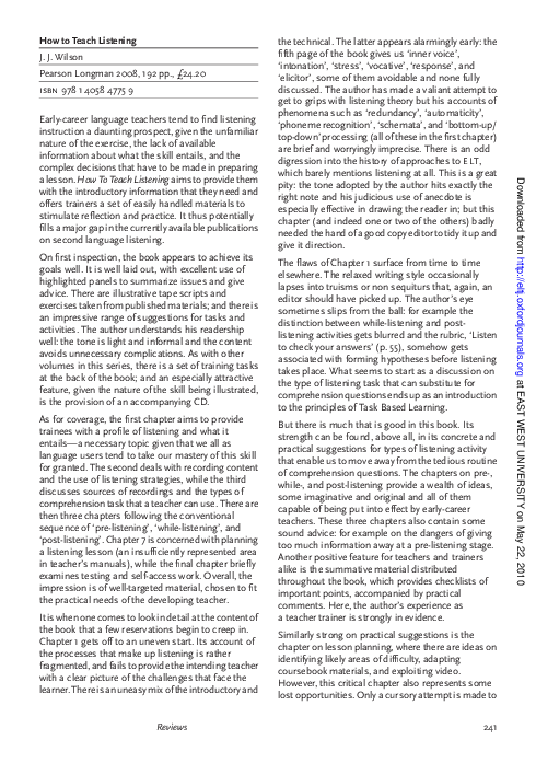 (PDF) How to Teach Listening
